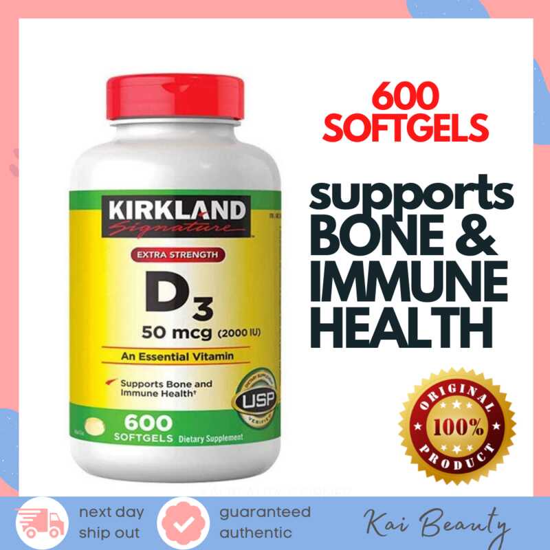 Kirkland Vitamin D3 2000 IU 600 Softgels Exp. May 2024 | Shopee Philippines