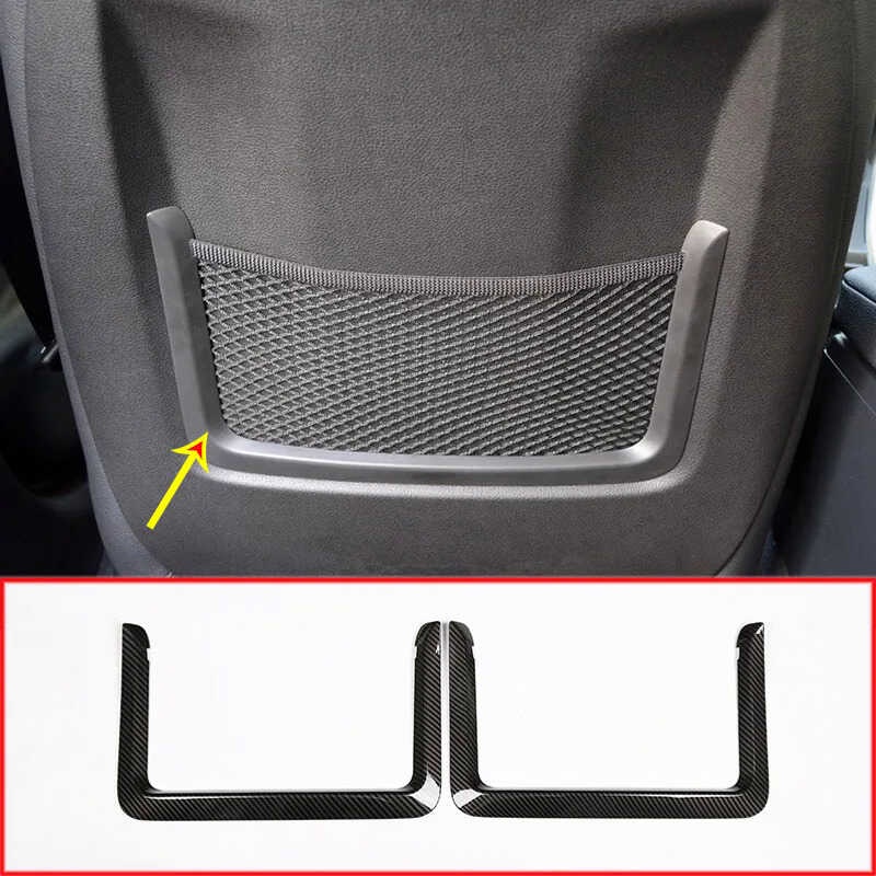 Carbon Fiber Style Rear Trunk Back Car Seat Net Decoration Frame Trim ...