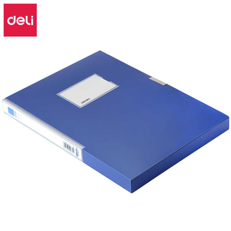 Deli 5683 Archive 55mm Adhesive Buckle A4 Storage Blue Plastic Document ...