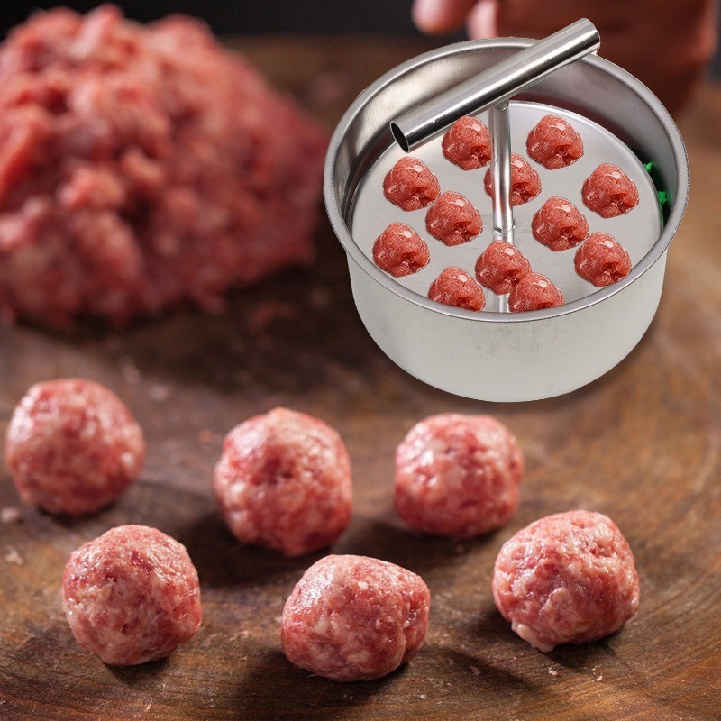 Stainless Steel Manual Meatballs Maker - Kitchen Gadgets - 6/12 Holes ...