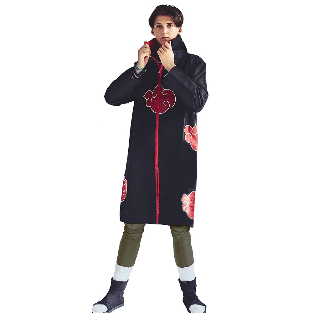 Cosplay Costume narut Akatsuki cloak anime Red Cloud robe Halloween ...