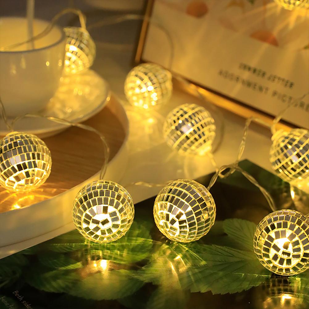 3M 20LED Mirror Disco Ball Fairy Light Battery Powered Glass Ball ...