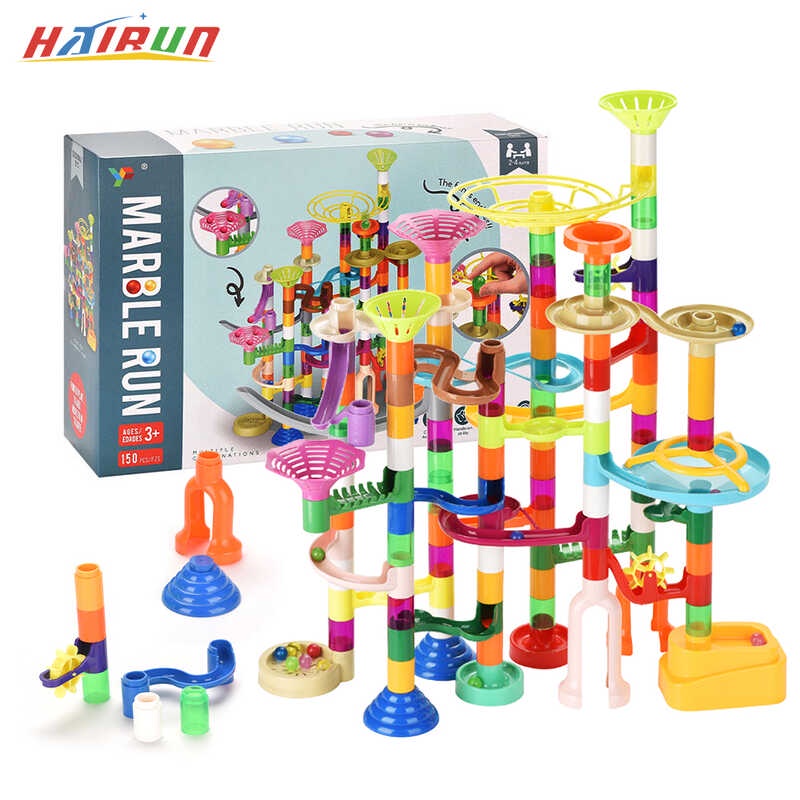 150Pcs NEW Runway Building Block Toy Set Maze Race Ball Construction ...