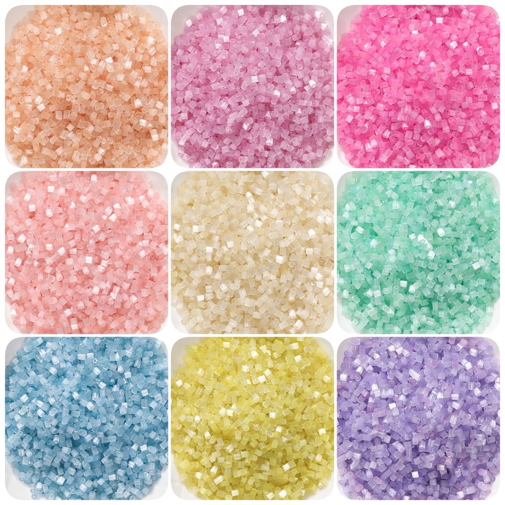 St.kunkka 300pcs/1,000pcs 3MM Cat's Eye Glass Tube Beads Czech Tube Bead Bag Glass Beads for diy ...