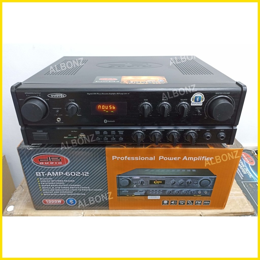 Amplifier AV-602BT 1000Watts BT/USB/SD/FM DB Audio Professional Digital Karaoke Amplifier ...