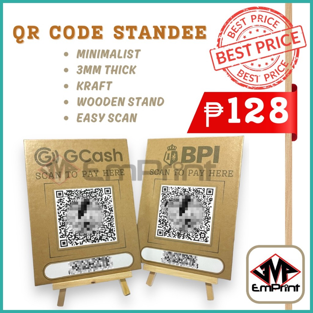 ∈ QR CODE STANDEE minimalist aesthetic PAYMENT QR CODE SIGNAGE | Shopee ...