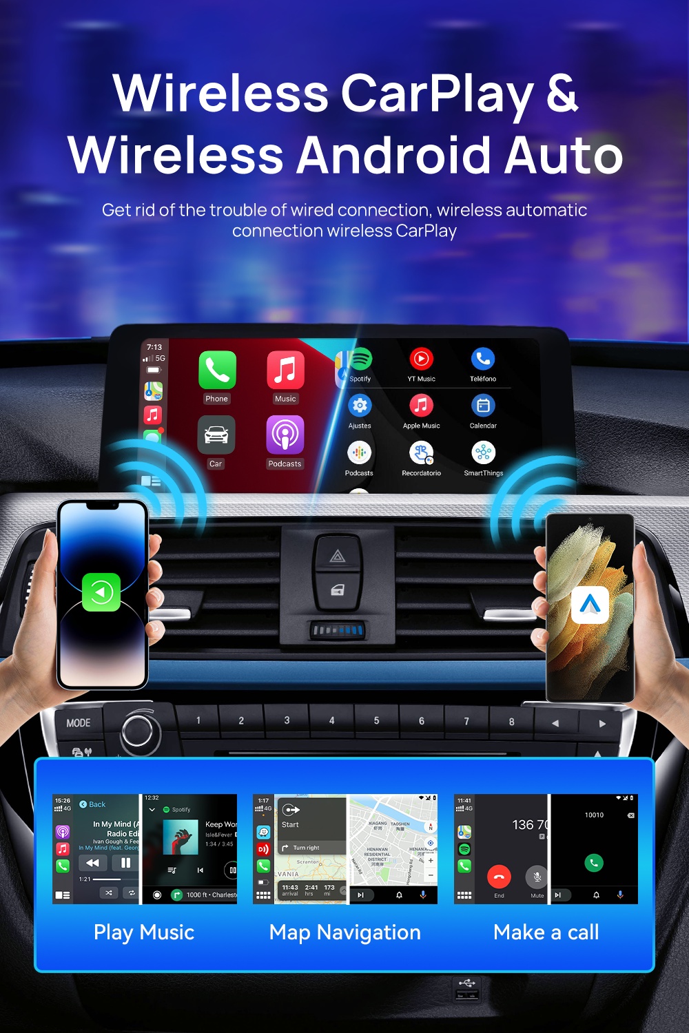 🇵🇭Local shipping🇵🇭 Carlinkit CarPlay Ai Box Plus Android 13 8+128GB QCM ...