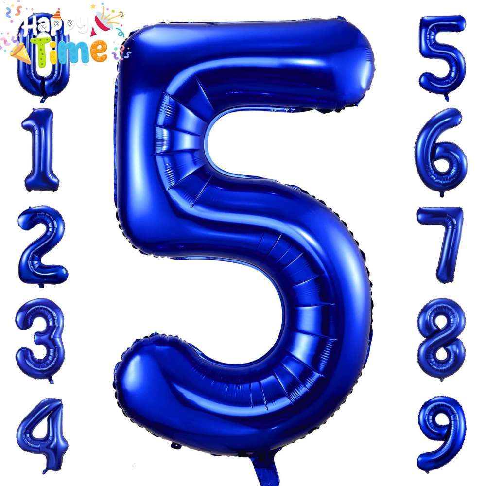 32inch Blue Foil Balloon Digital Large Number Ballon Birthday ...
