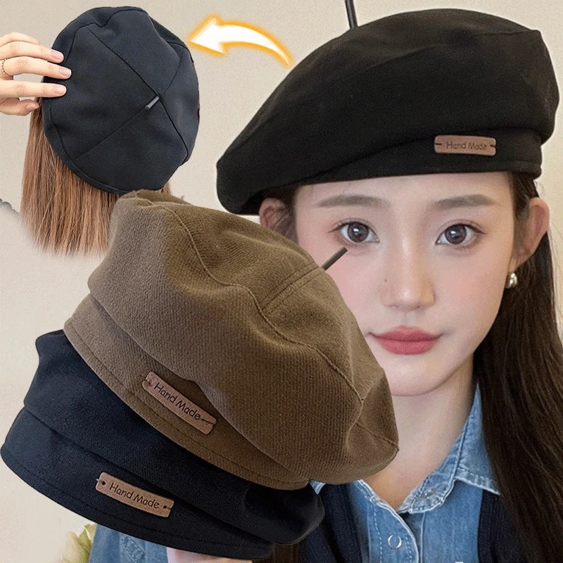 Autumn Winter Vintage Warm Berets Caps - Anti Deformation,Versatile ...