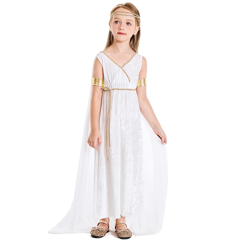Ancient Greek Mythology Zeus Hera Roman Warrior White Dress For Kids ...