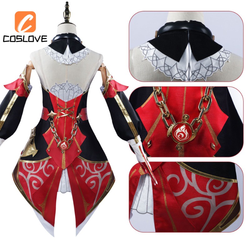 Anime Game Genshin Impact Chevreuse Cosplay Full Set Costume Red Color ...