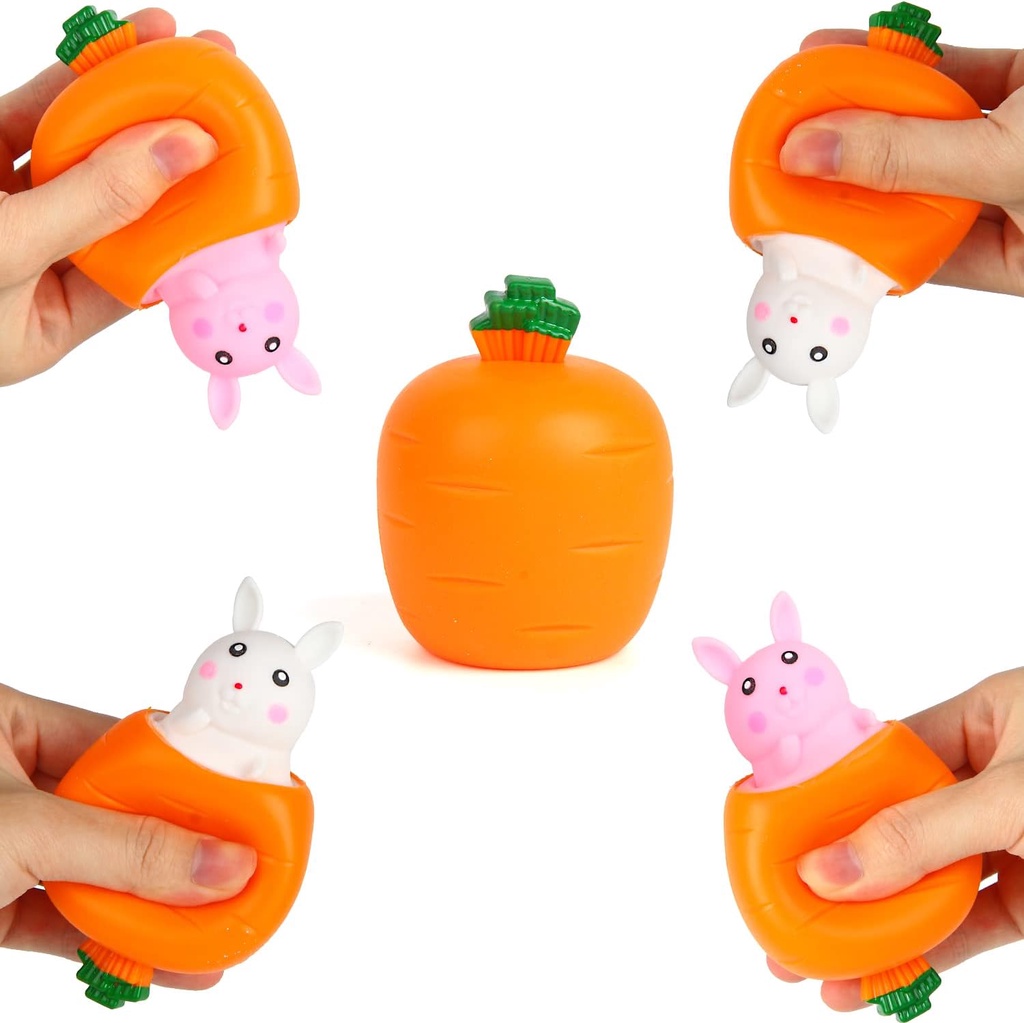 Animal Squeeze Toys Carrot Rabbit Fidget Toys Bunny Stress Relief ...