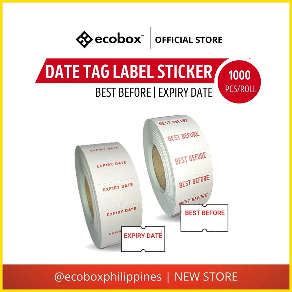 Ecobox [New Store] Date Tag Sticker, Label Sticker, Best Before, Expiry ...