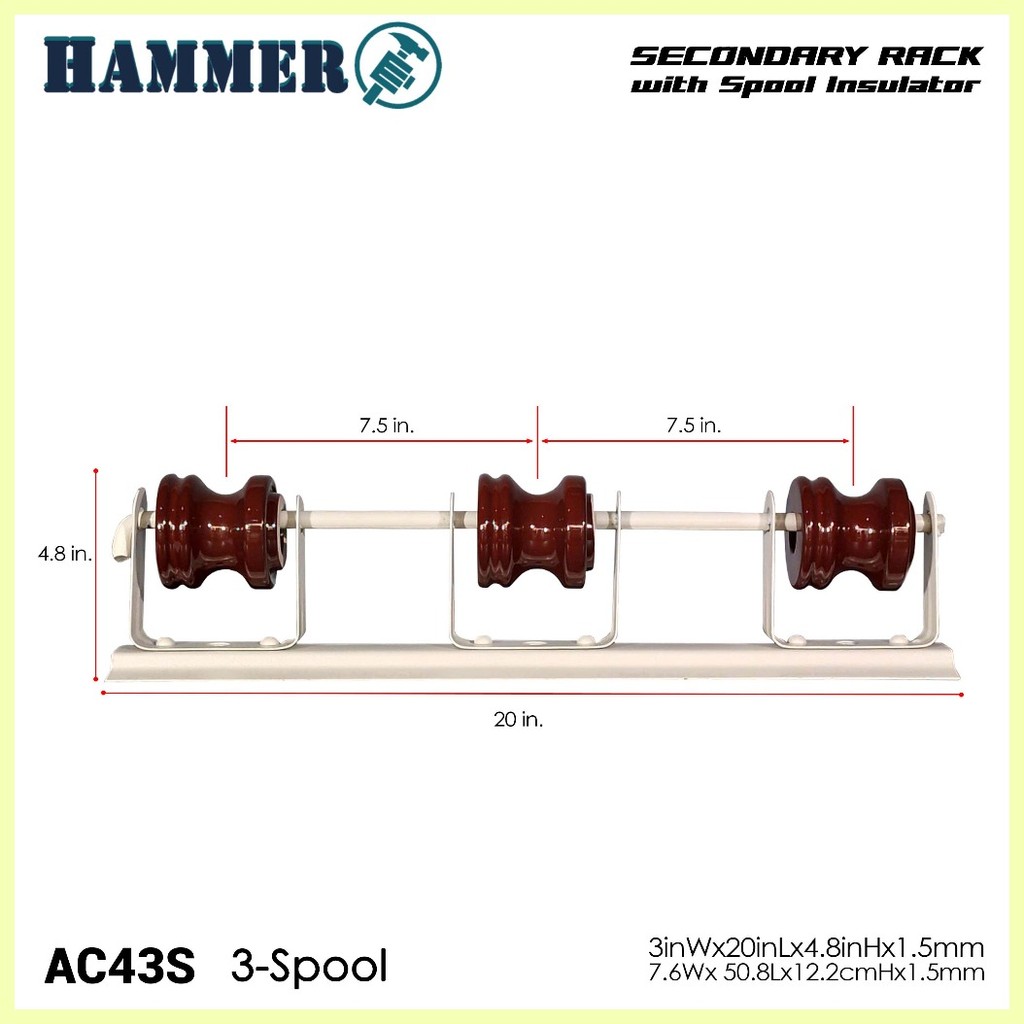 ♈ ☤ HAMMER Electrical Secondary Rack with Porcelain Spool Insulator 2/3 ...