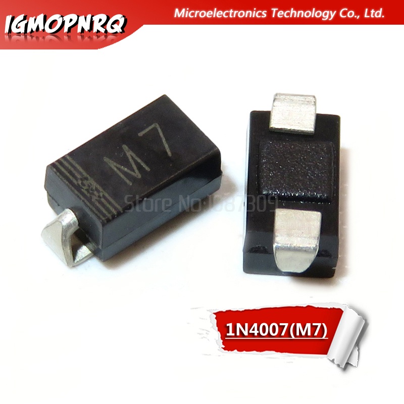 100PCS M7 1N4007 SMD Diode 1A 1000V IN4007 rectifier diode new original | Shopee Philippines