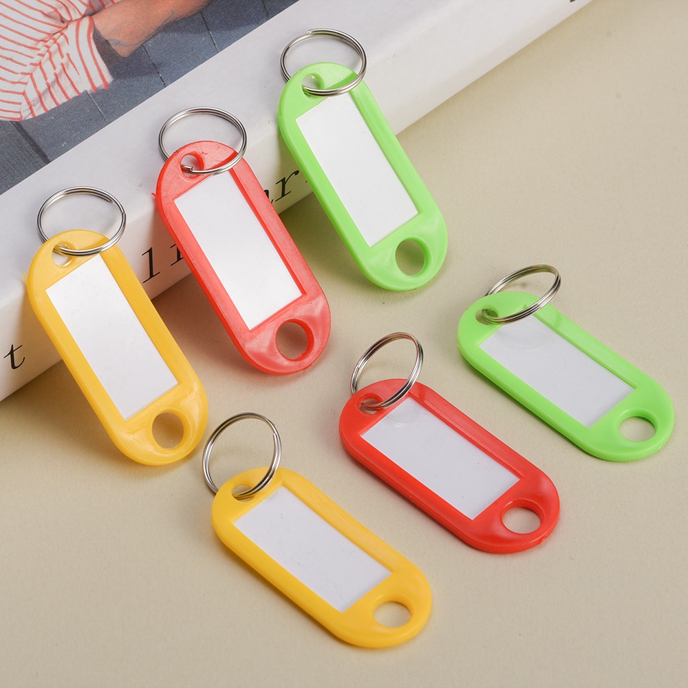 Colorful Plastic Label Keychain Writable Mark Number Plate ID Addres ...