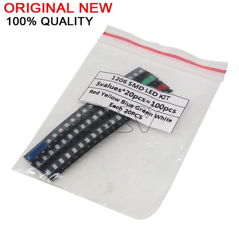 100PCS=5 Colors X 20PCS 5050 5703 1210 1206 0805 0603 LED Diode ...