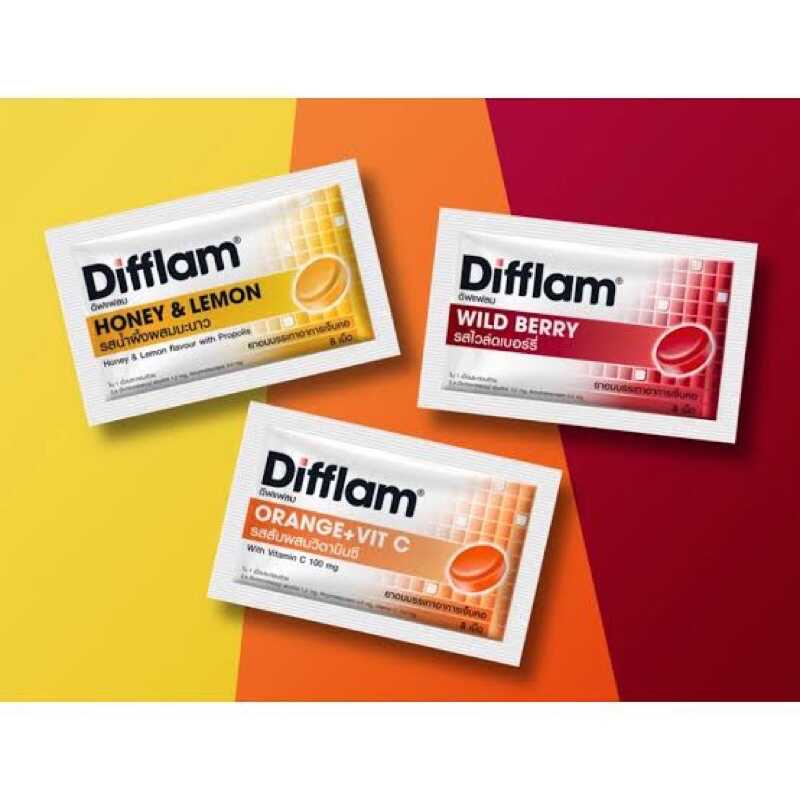 DIFFLAM 8 LOZONGES IN SACHET HONEY AND LEMON, WILD BERRY AND ORANGE+ ...