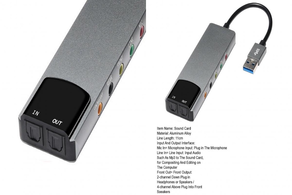 [ Xiapistore ] Usb Sound Card Analog Audio Playback Device Usb Fiber ...