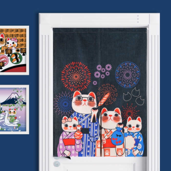 Kortina ng pinto ng tela sa estilo ng Hapon, katuwa at linen klasikal ...