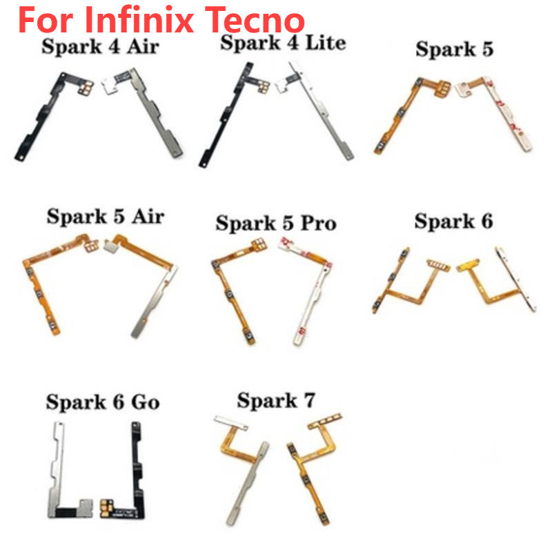 Power On Off Volume Side Button Flex Cable For Infinix Tecno Spark 3 4 ...