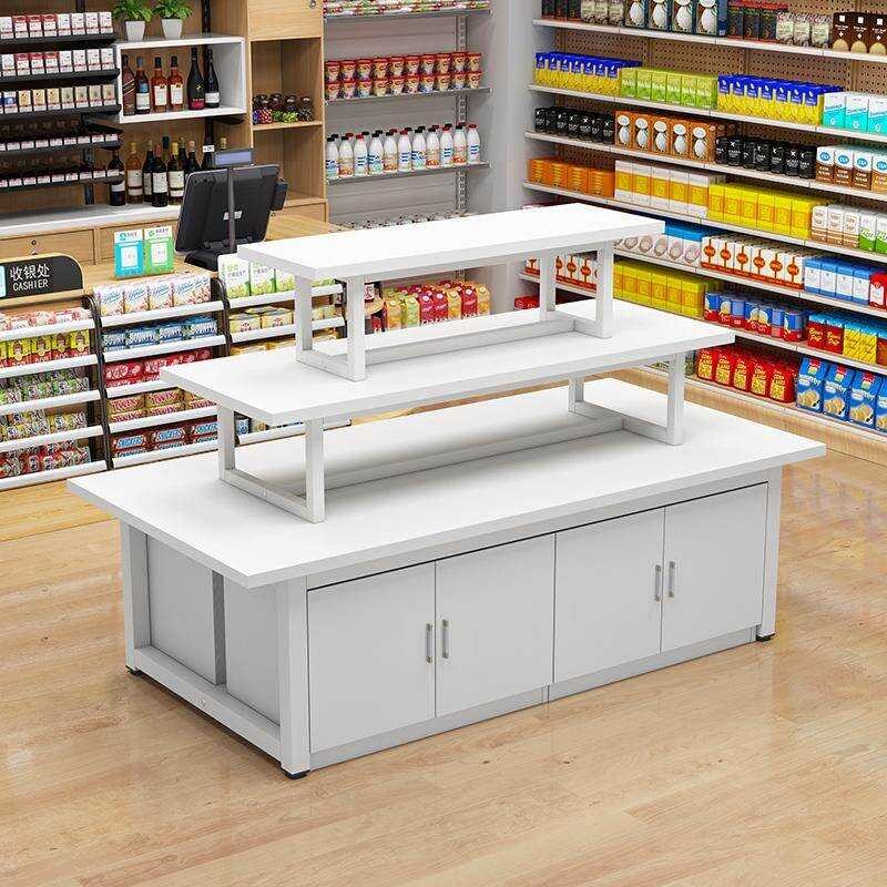 High end supermarket island cabinet display stand, cosmetics display stand, stacking shelf, sto ...