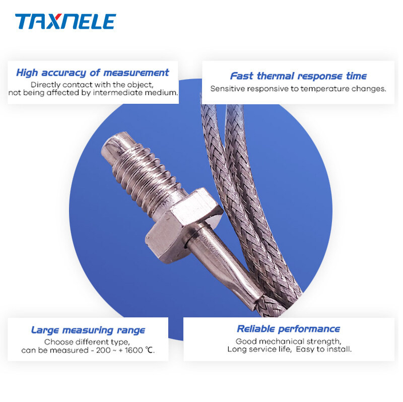 M6 Screw Probe K Type J Type PT100 Type Thermocouple 1m 2m 3m ...