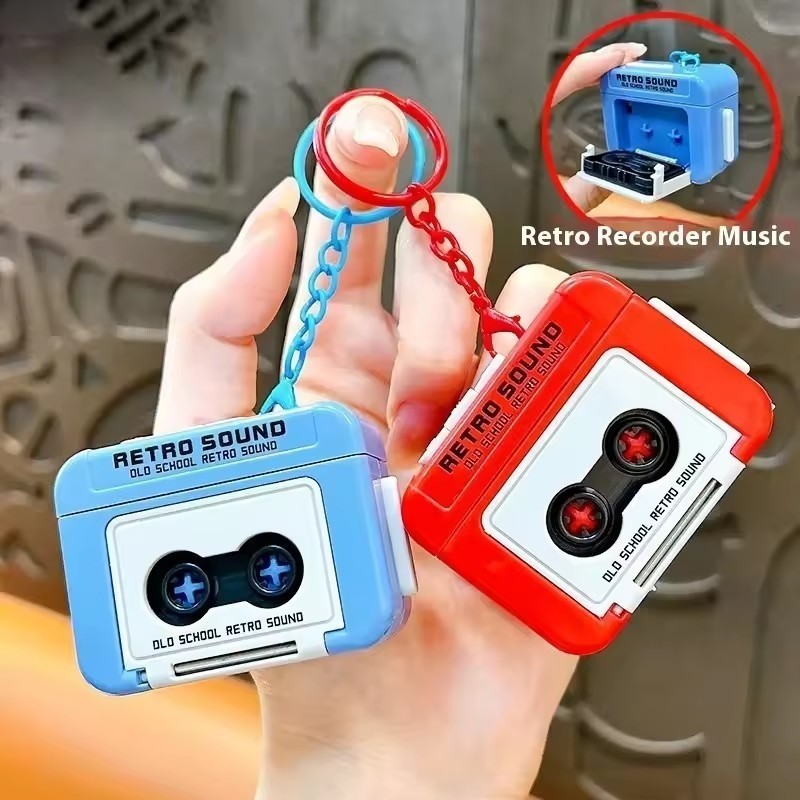 Retro Tape Recorder Keychain - Mini Player Commemorate Keyring ...