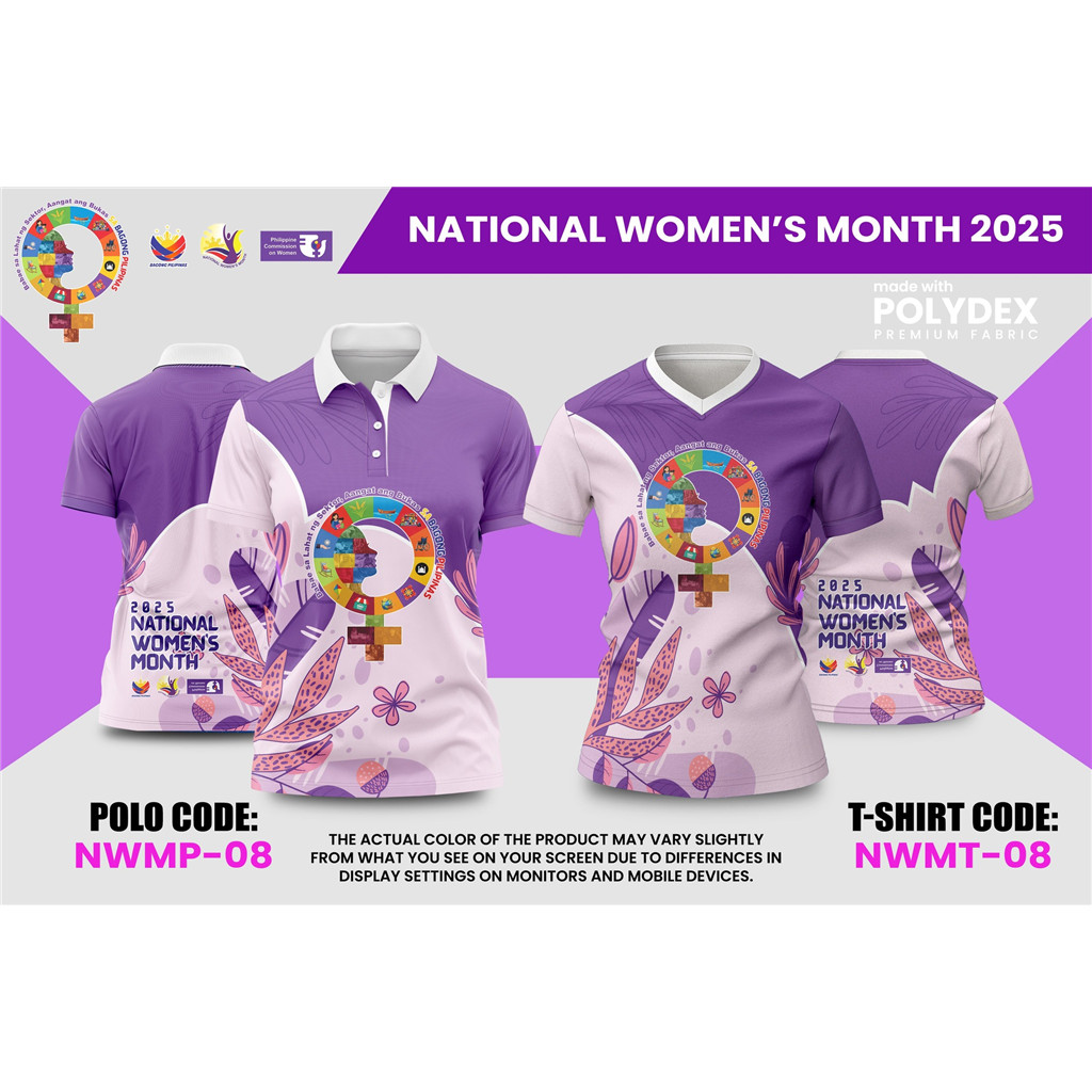 2025 NATIONAL WOMEN'S MONTH Sublimation T-shirt Babae sa Lahat ng Sektor. Aangat ang Bukas sa ...