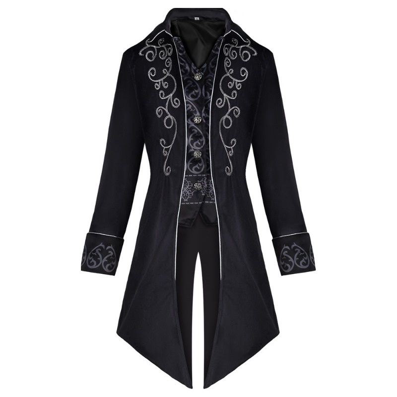 Men Victoria Steampunk Trench Coat Classic Fairy Tale Movie Cosplay ...