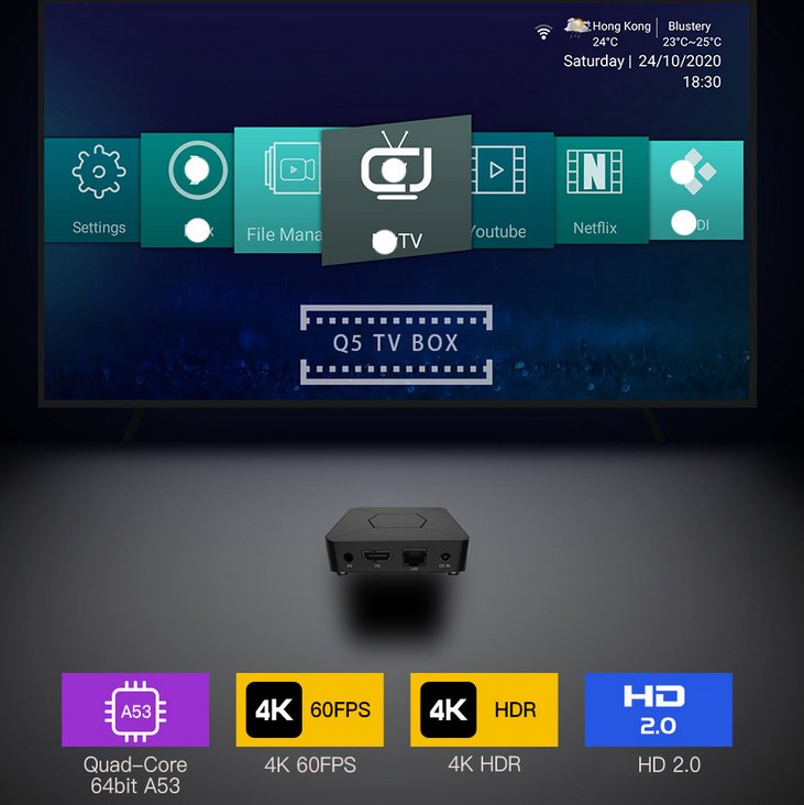 IATV Q5 TV BOX Android 10.0 Allwinner H313 2.4/5G WiFi BT 2GB 8GB 4K ...
