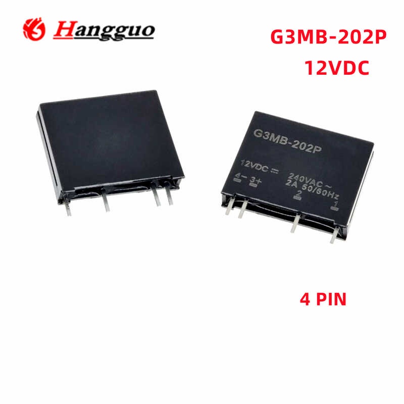 5PCS Solid State 4pin G3MB-202P 5V 12V 24V PCB Mounting SIP SSR AC 240V ...