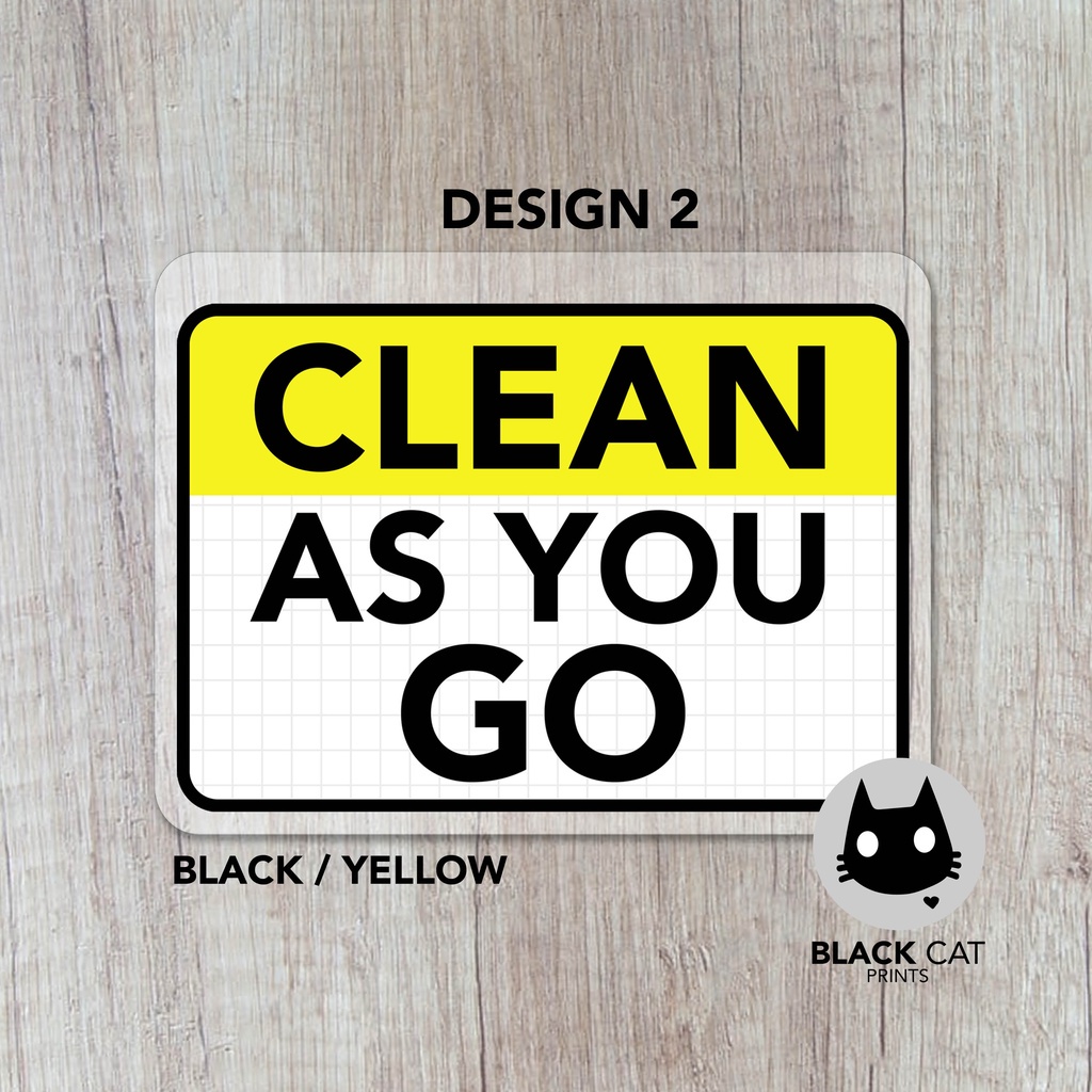 ♞Clean As You Go Sign | Laminated Signage | Sign Board | Shopee Philippines