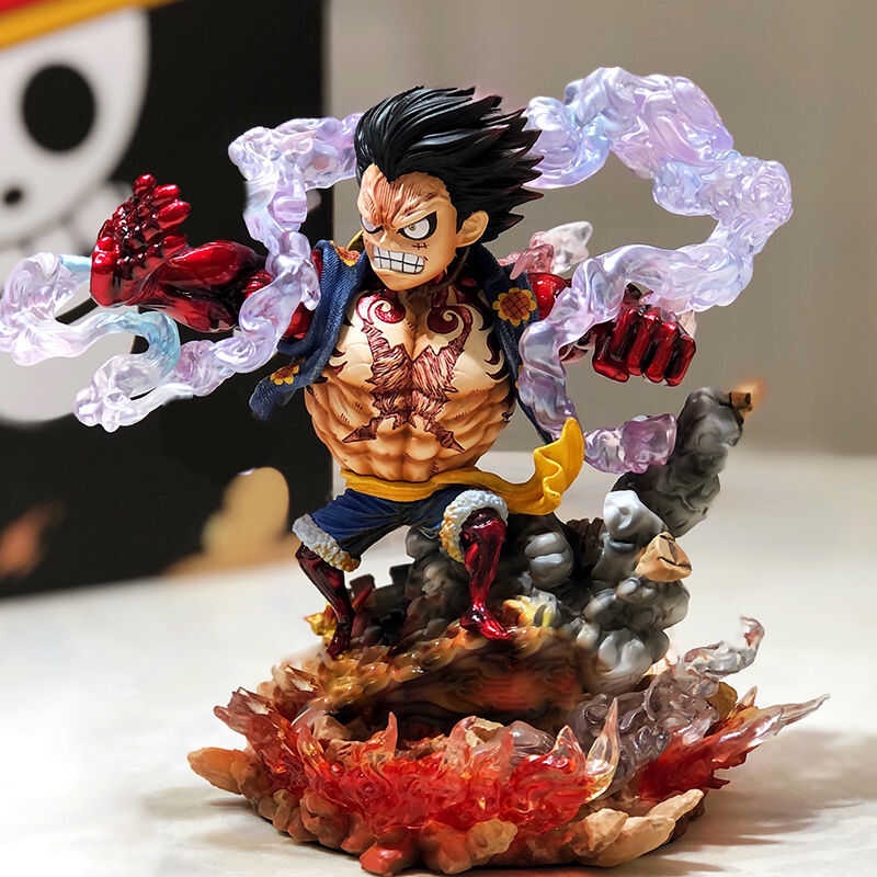 16Cm One Piece Anime Action Figure Gear 2 Gear 4 Fighting Luffy Action ...