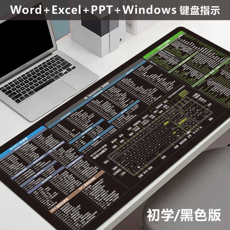 CAD Mouse Pad Oversized Office WPS Word Excel PS PR CDR Common Shortcut ...