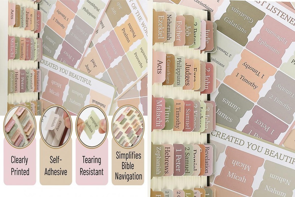 SUH- Bible Labels Bible Index Labels Colorful Self-adhesive Bible Index ...