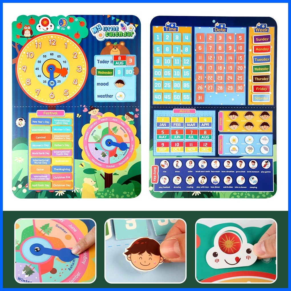 ♀ Classroom Time Weather Calendar Chart Magnetic Calendar for Kids ...