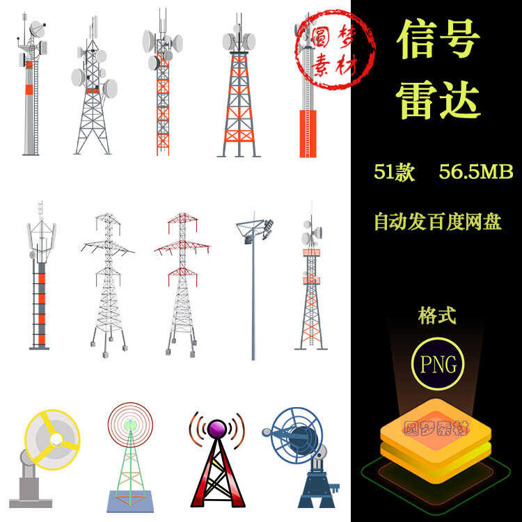 Signal tower communication antenna radar WIFI TV mobile phone signal ...