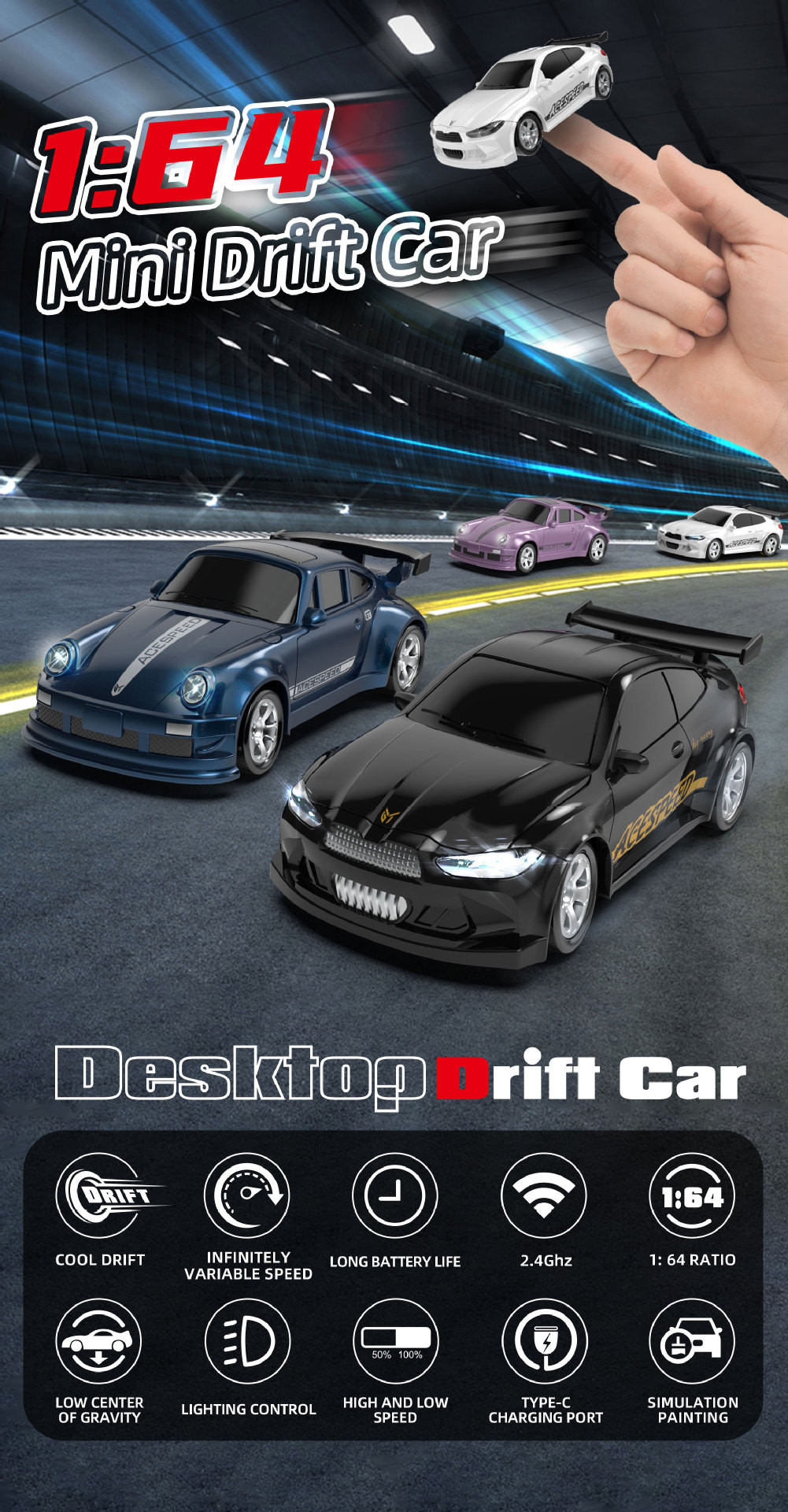 RC Car 1/64 2025 New Porsche BMW Mini Remote Control Racing Car Drift 2 ...