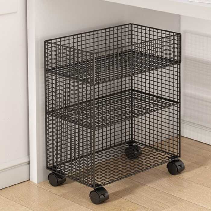 Under table shelf, small next to the movable with wheels, floor ...