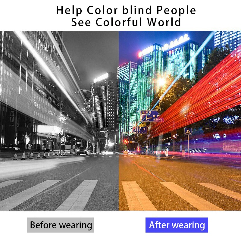Trendy Color Blind Eyeglasses Vogue Square Frame Red Green Blind ...