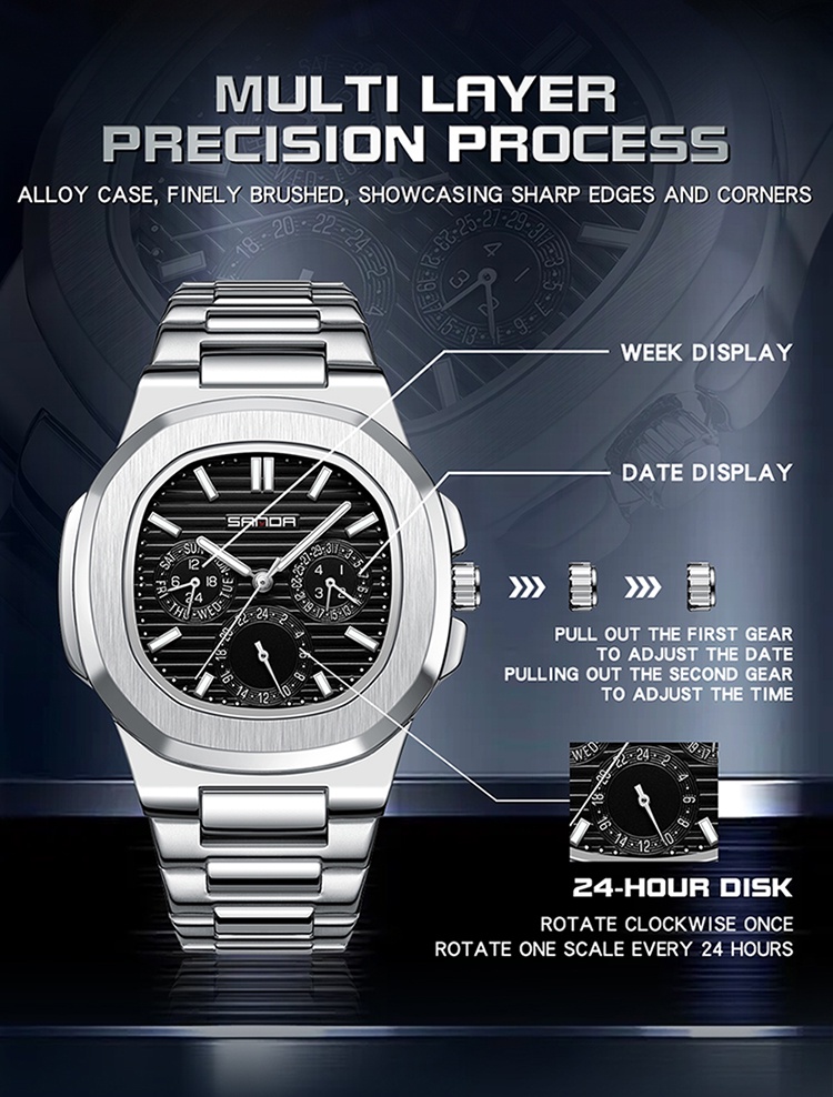 Sanda Men Direction Thread Business Leisure Fashion Single Calendar ...