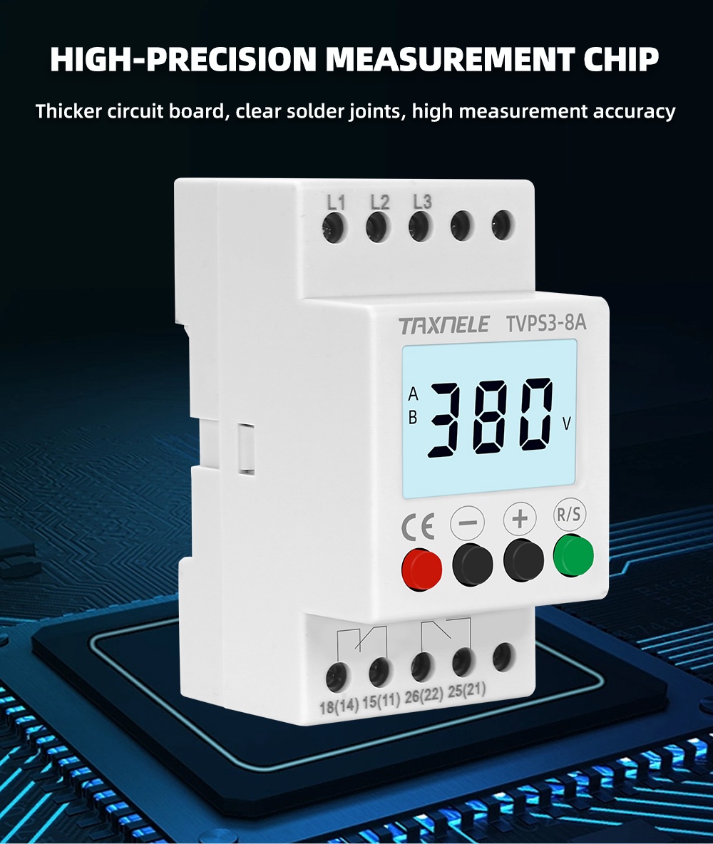 3 Phase 380VAC Adjustable Under Over Voltage Protector Voltage ...