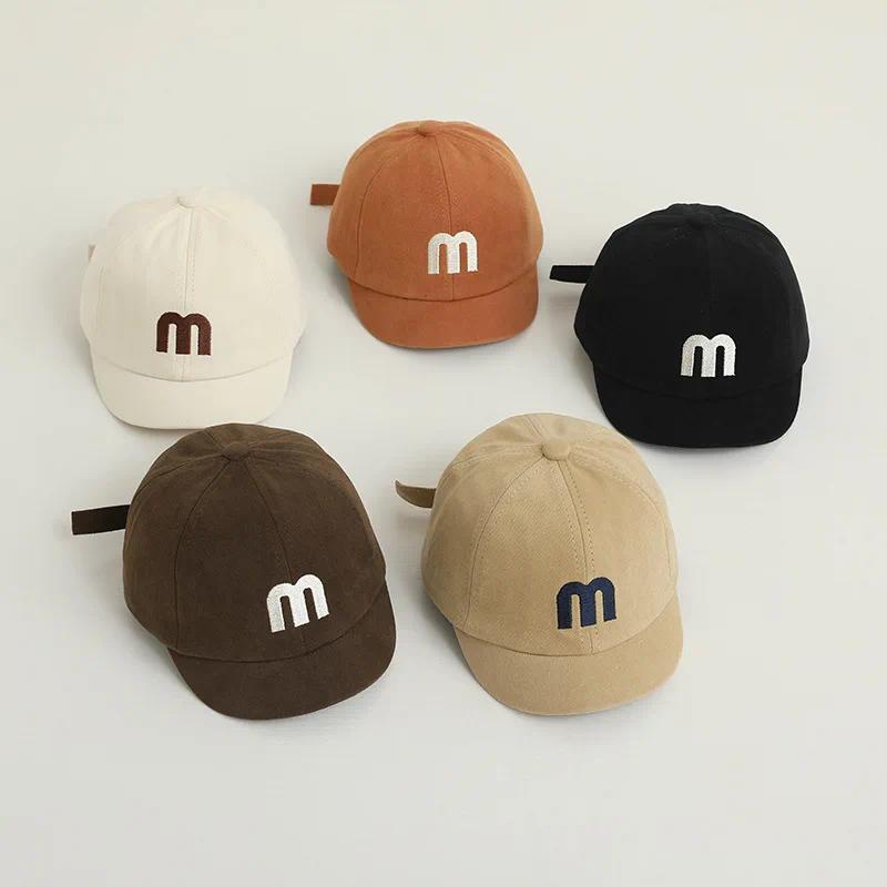 Fashion Letter Kids Duck Tongue Cap Solid Color Kids Peaked Caps Korean ...