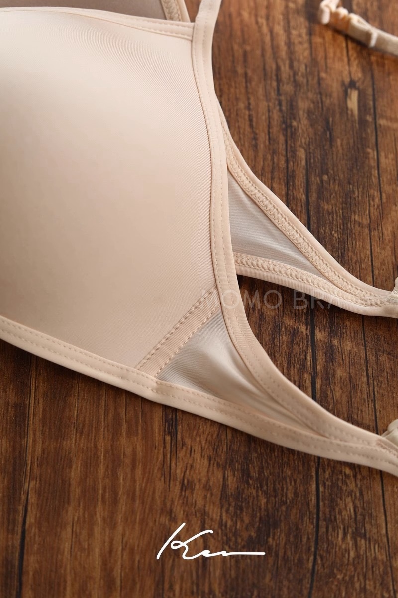 MOMO Front Buckle Push Up Bra Seamless Backless Bra Hanging Neck Style ...