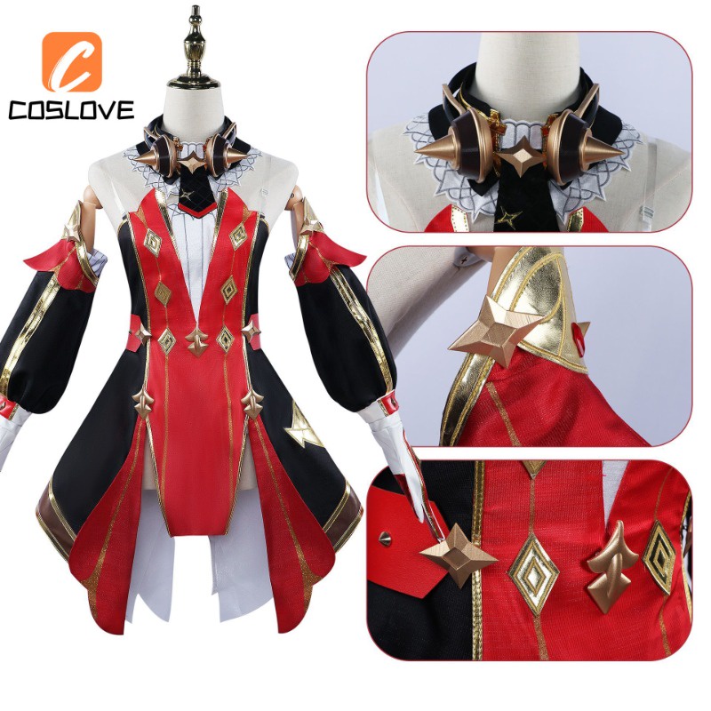 Anime Game Genshin Impact Chevreuse Cosplay Full Set Costume Red Color ...