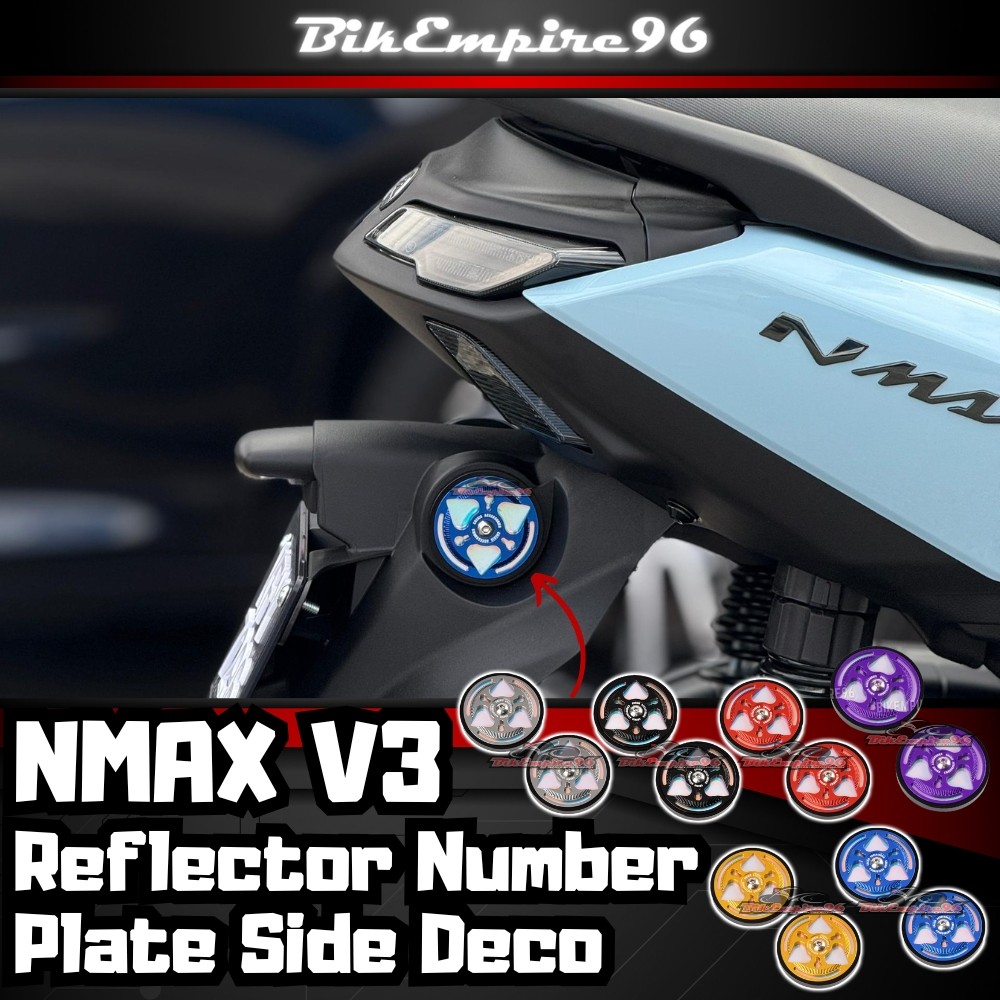 NMAX 155 V3 2025 Reflector Number Plate Side Deco Night Driving ...