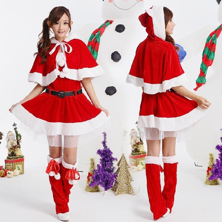 New costume female Halloween party uniform Santa Claus DS stage shawl ...