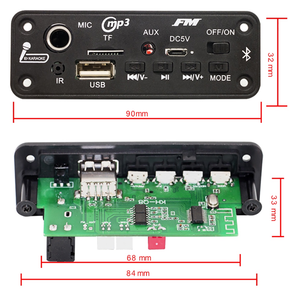 (Local Ready Stock) DC 5V Wireless Bluetooth DIY MP3 Decoder Board 6W ...
