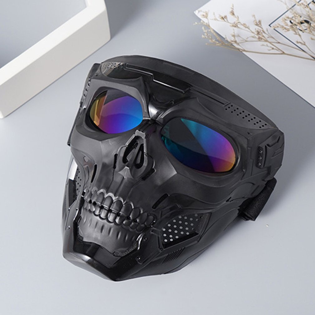 Face Outdoor Riding Windproof Helmet Skull Mask Reinforced Lens ...